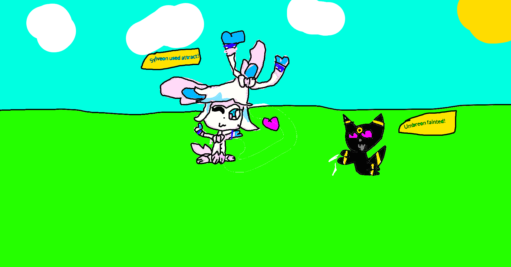 Sylveon used attract! Umbreon fainted! by pokemongirl223 on DeviantArt