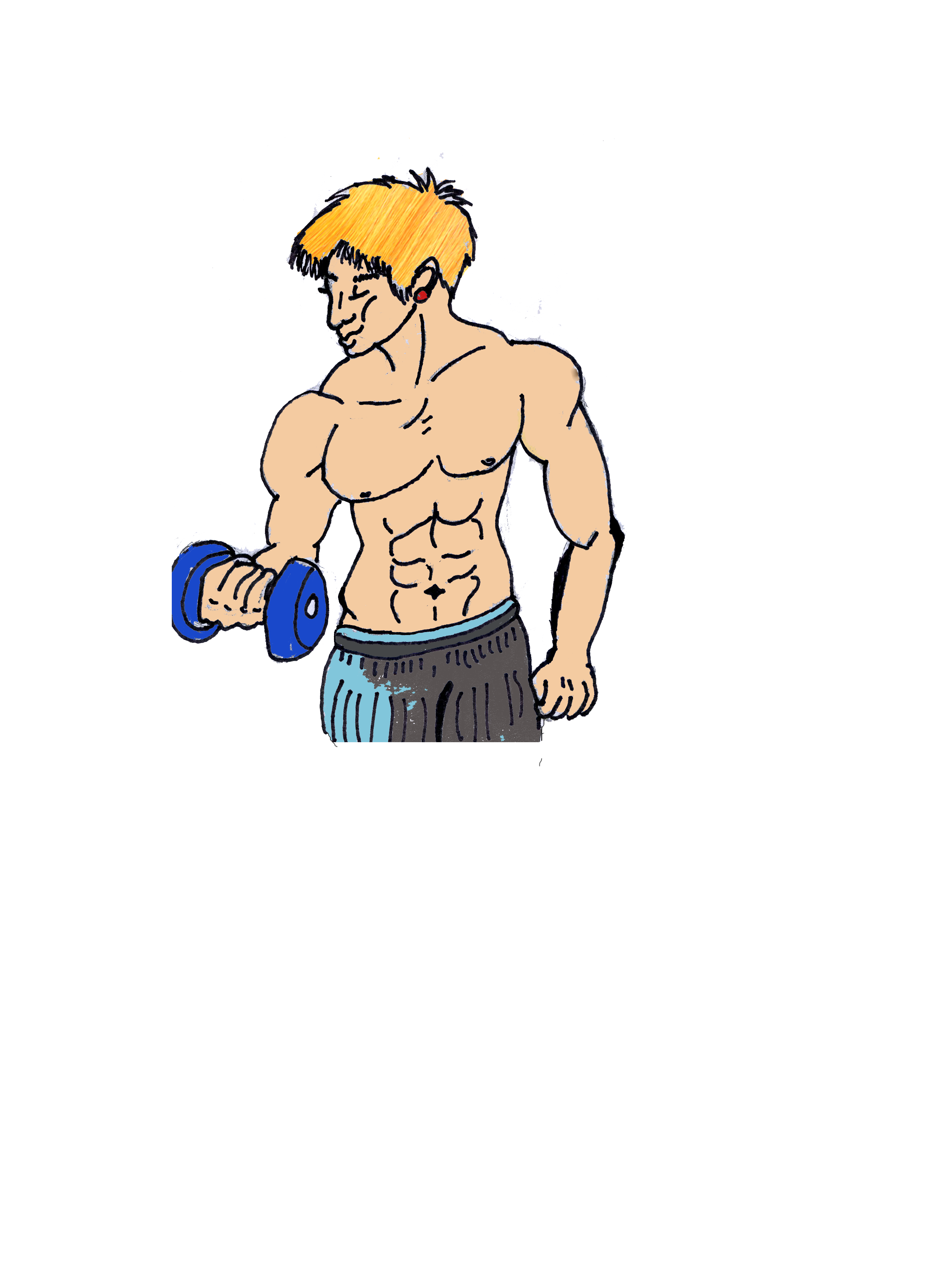Fitness Guy Drawing by DravenRavenCrow on DeviantArt