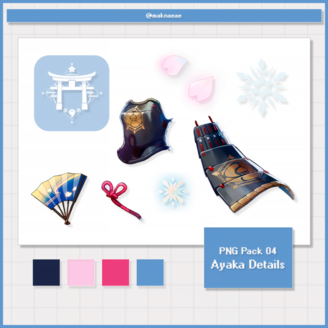 PNG Pack 04 - Genshin Impact Ayaka Details by maknaeae on DeviantArt