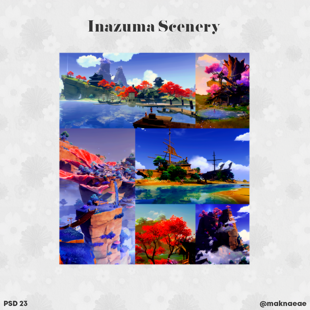 PSD 23 - Genshin Impact Inazuma Scenery by maknaeae on DeviantArt