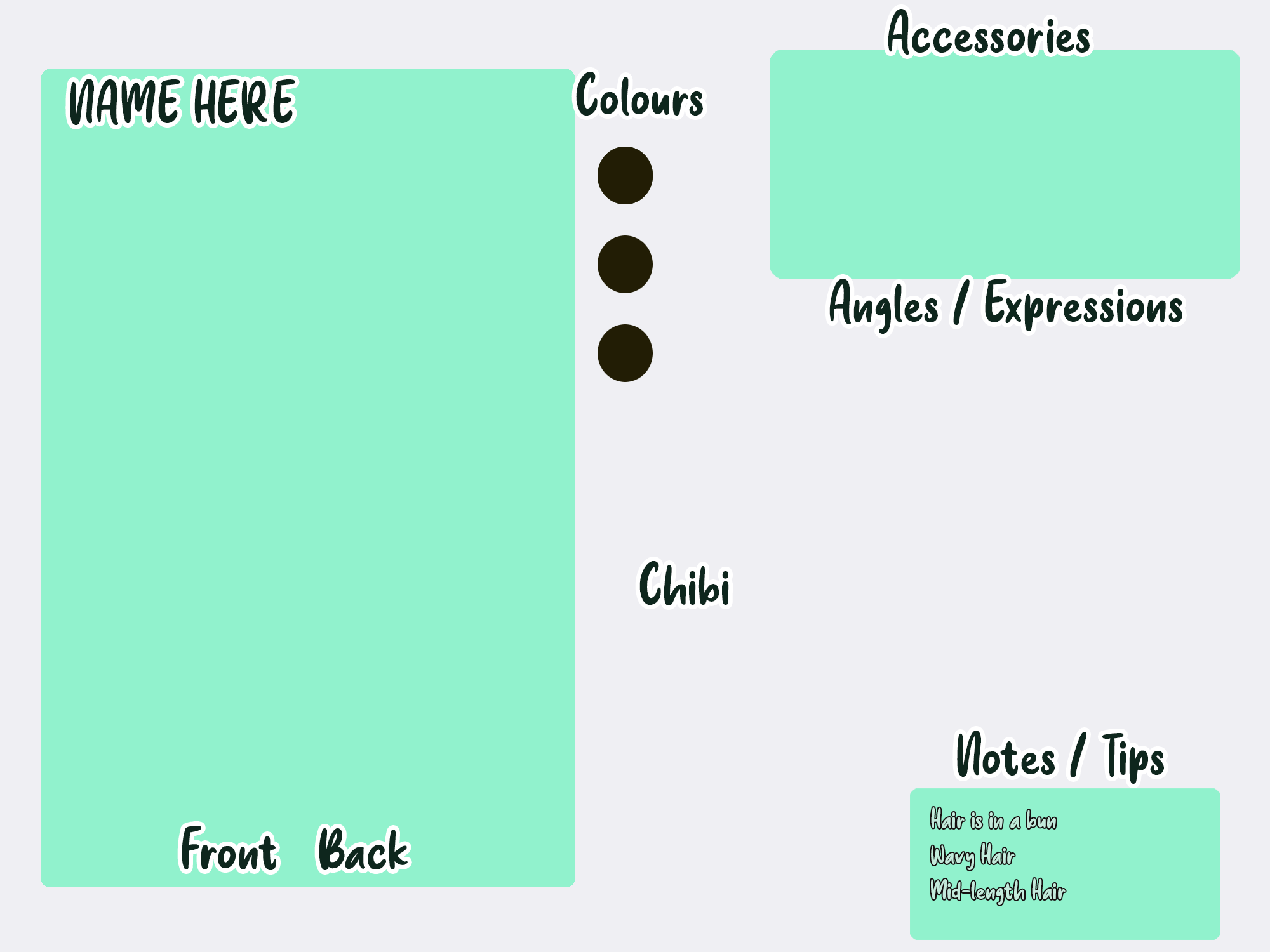 Character reference Sheet template by Lcookies on DeviantArt