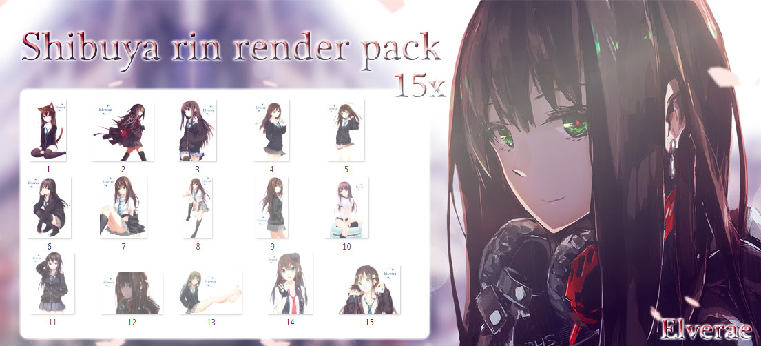Shibuya rin render pack by Elverae on DeviantArt
