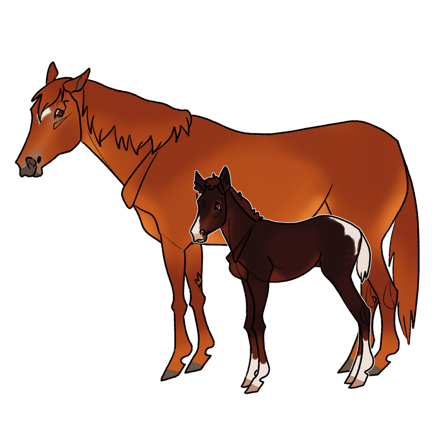 F2U Mare and Foal Base by coastalgambit on DeviantArt