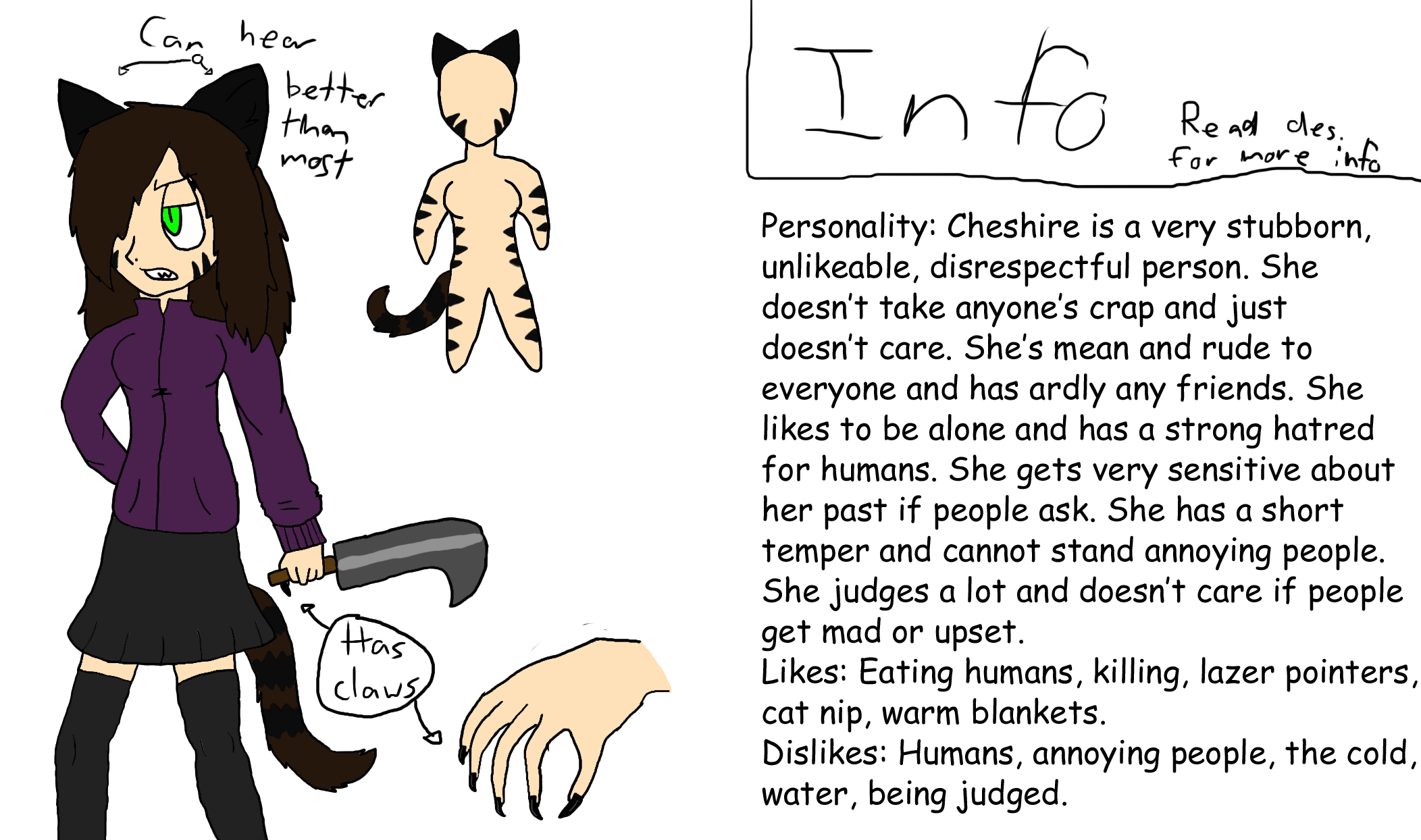 [Horror OC] Cheshire Ref. Sheet by cupcakelover888 on DeviantArt