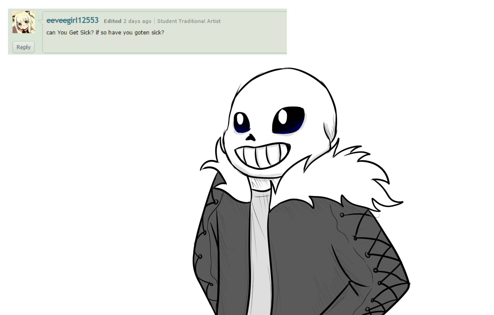 [Ask#6] When Sans gets sick (low quality) by Jeyawue on DeviantArt