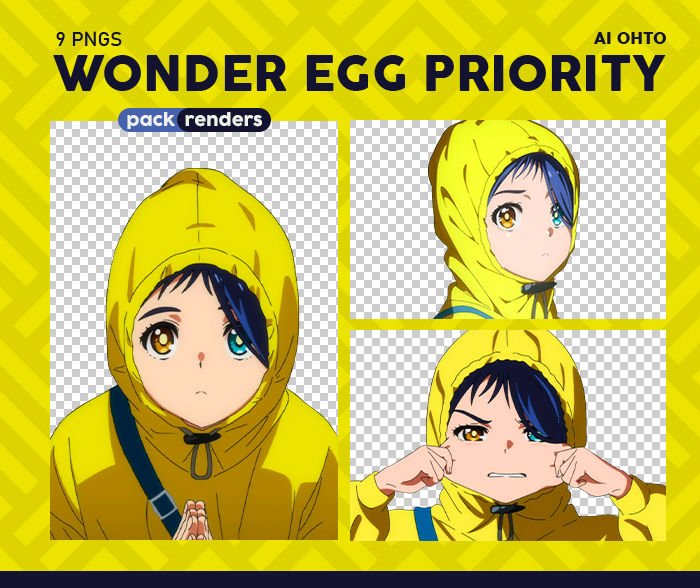 Wonder Egg Priority #1 - Renders Pack by coolcatsong on DeviantArt