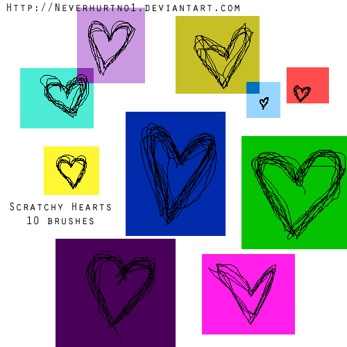 Scratchy Hearts Brushes by neverhurtno1 on DeviantArt