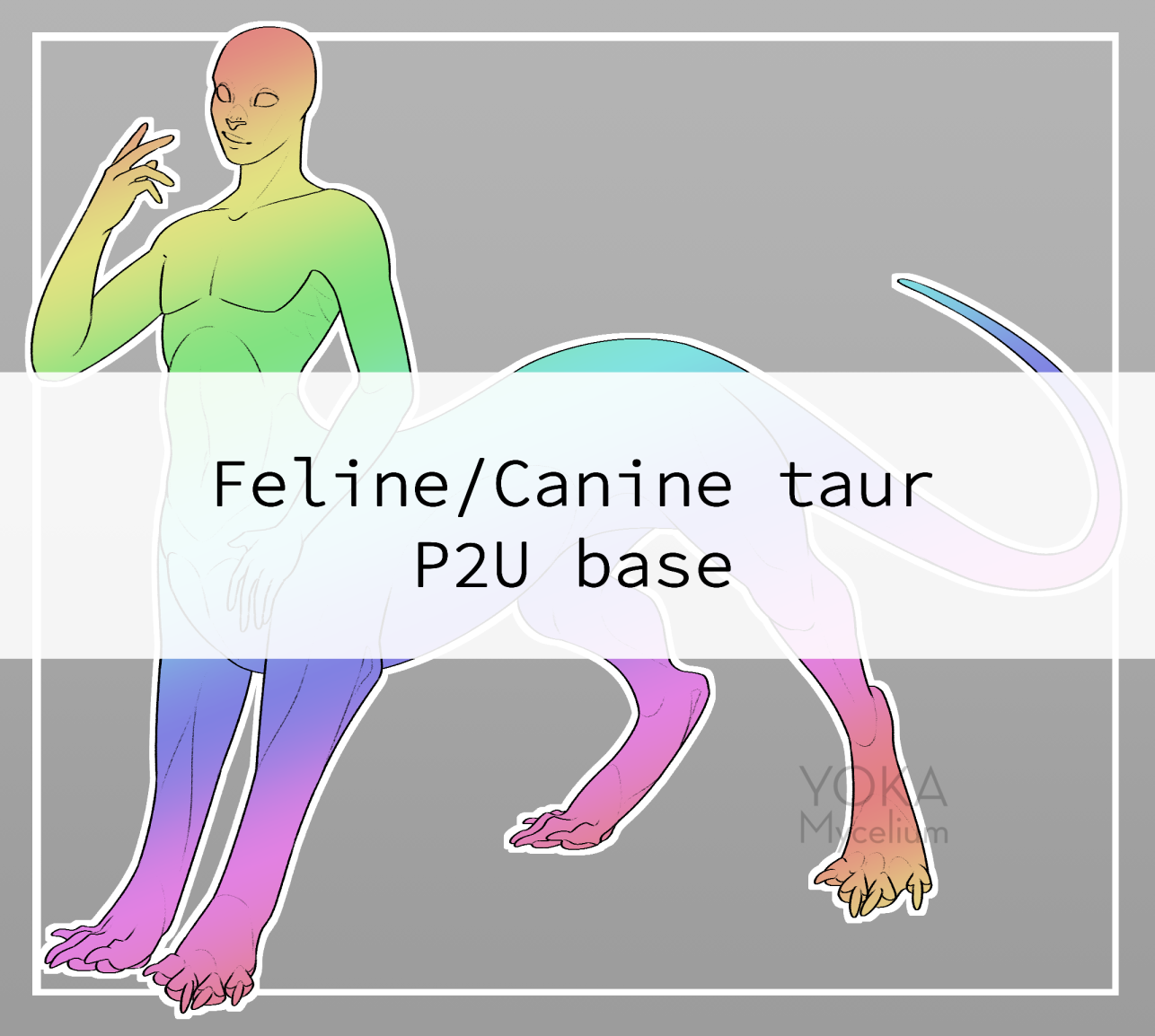 P2U (OTA) Feline/Canine Taur base by YokaMycelium on DeviantArt
