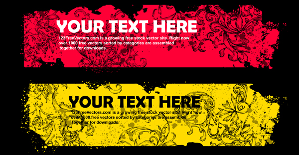 Grunge Floral Text Frame by 123freevectors on DeviantArt