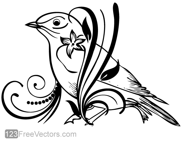 Floral-Bird-Vector by 123freevectors on DeviantArt