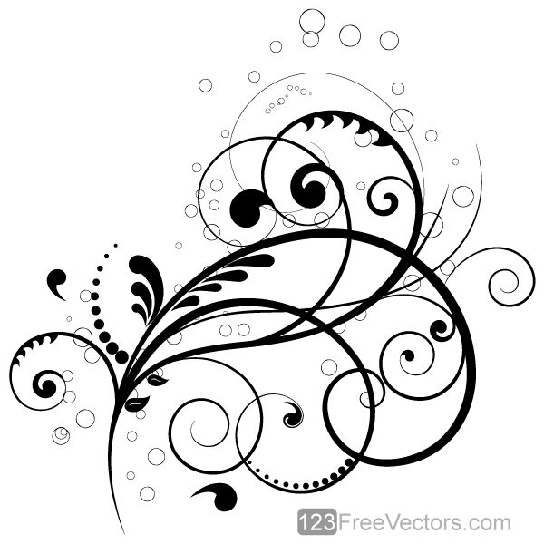 Free Swirly Floral Vector Clip Art by 123freevectors on DeviantArt