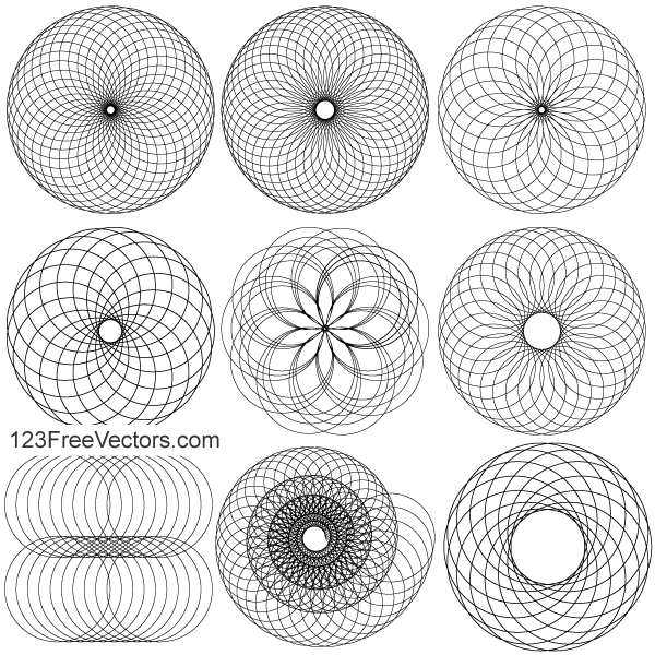 Line Art Circle Design Elements Vector Illustrator by 123freevectors on ...