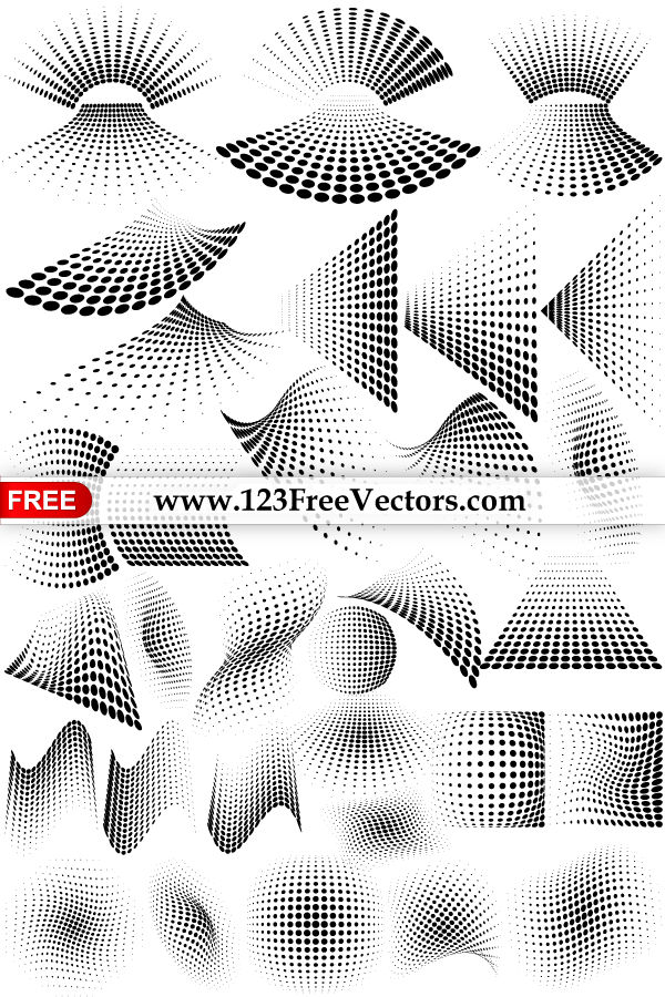 Vector Graphics Halftone Dots Design Elements by 123freevectors on ...