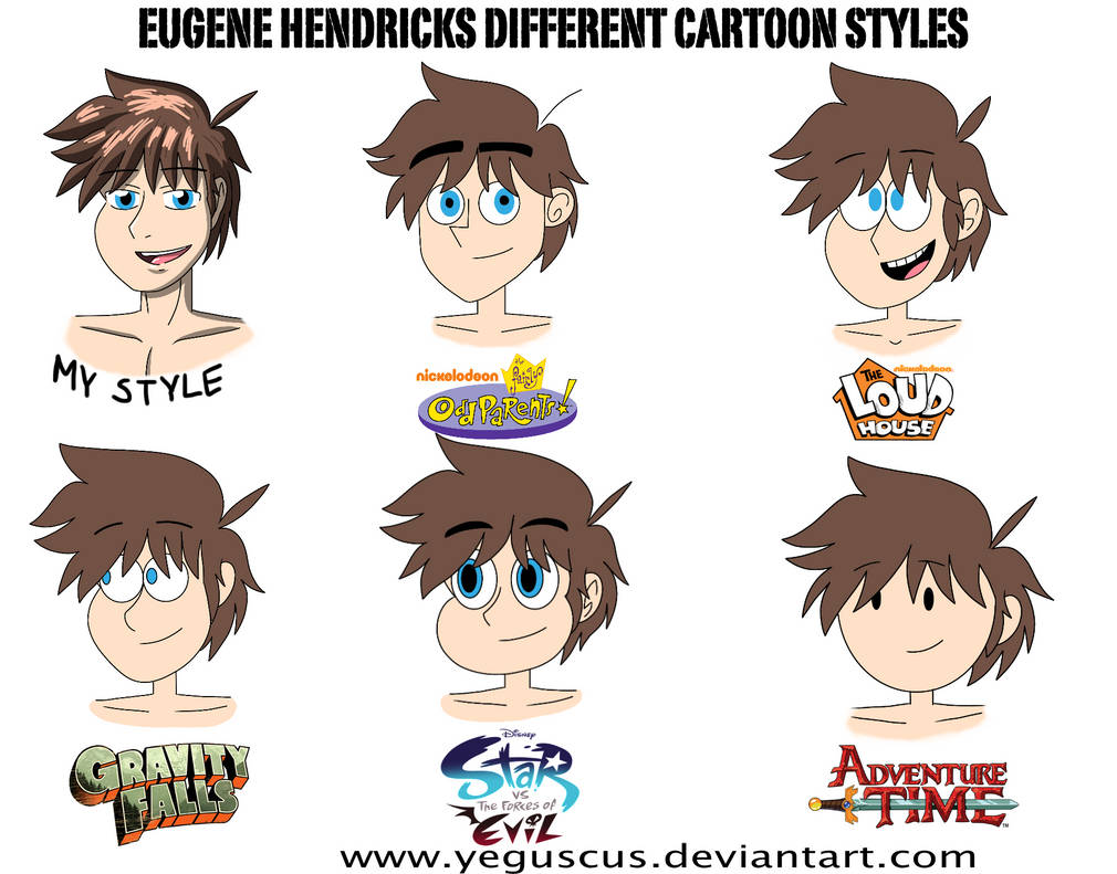 My Different Cartoon Styles by Yeguscus on DeviantArt