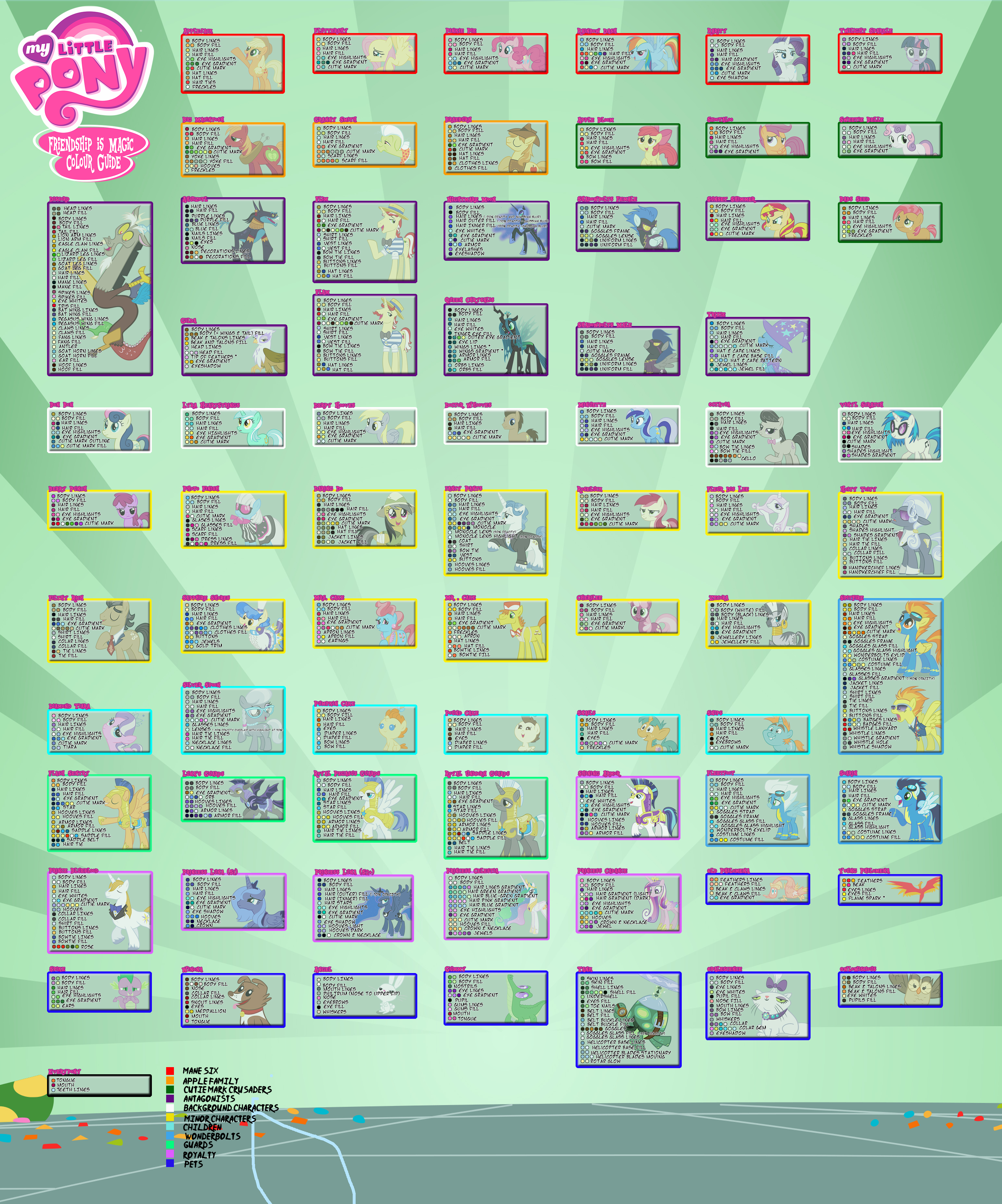 Massive MLP: FiM Color Guide and Swatches V3.5 by Neighthirst on DeviantArt
