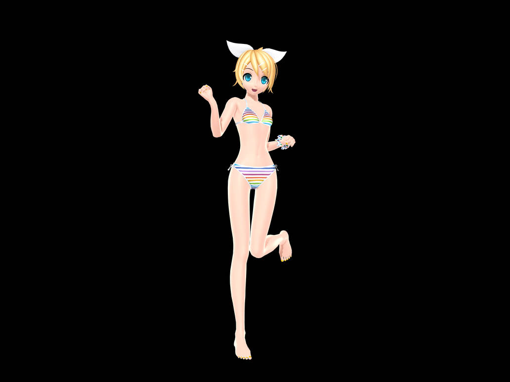 FT Kagamine Rin Striped Bikini - DL !!! by Athropods on DeviantArt