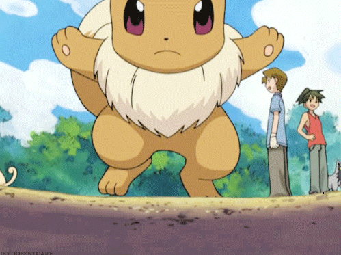 A Happy Eevee Jumping by ZwolfieLove on DeviantArt