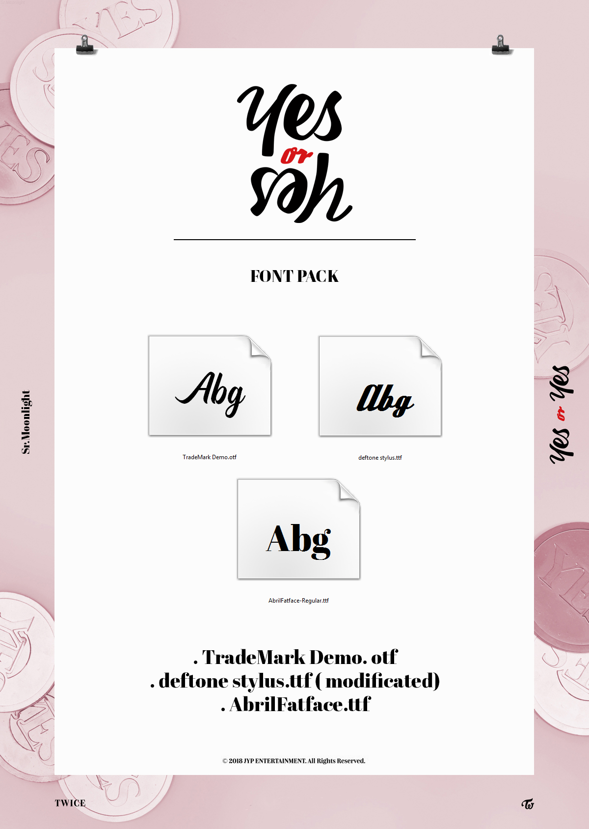 TWICE - YES or YES | Font Pack #1 by SrMoonlight on DeviantArt