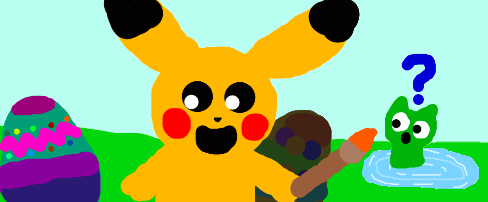 Pikachu Painting The Eggs by Jones-The-Meowth on DeviantArt