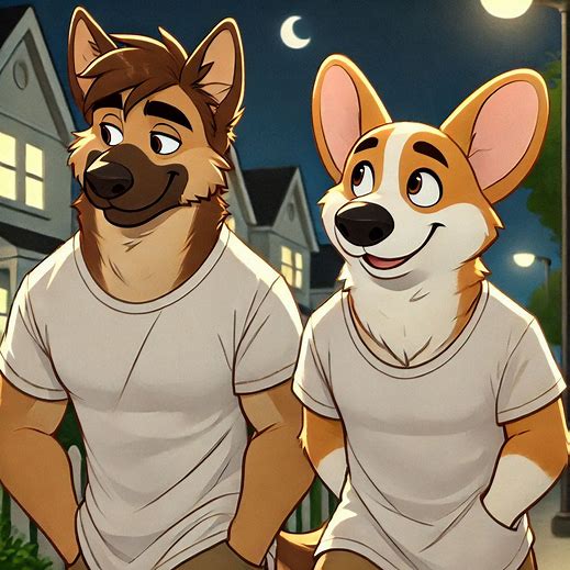 (AI) Male Shepherd and Male Corgi walking outside by kjbigboy01 on ...
