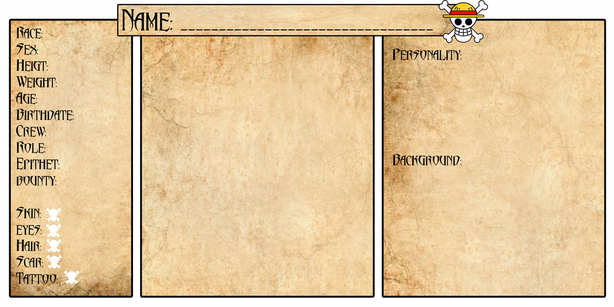 Blank Character sheet One Piece by CidSin on DeviantArt