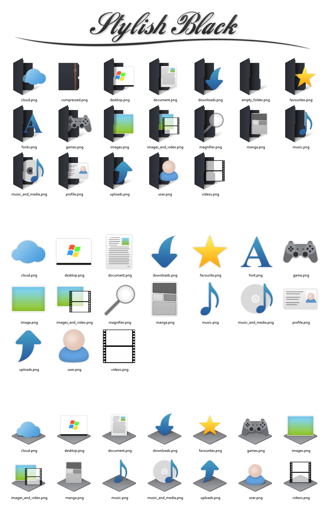 Stylish Black icon pack by Metal-Txus on DeviantArt