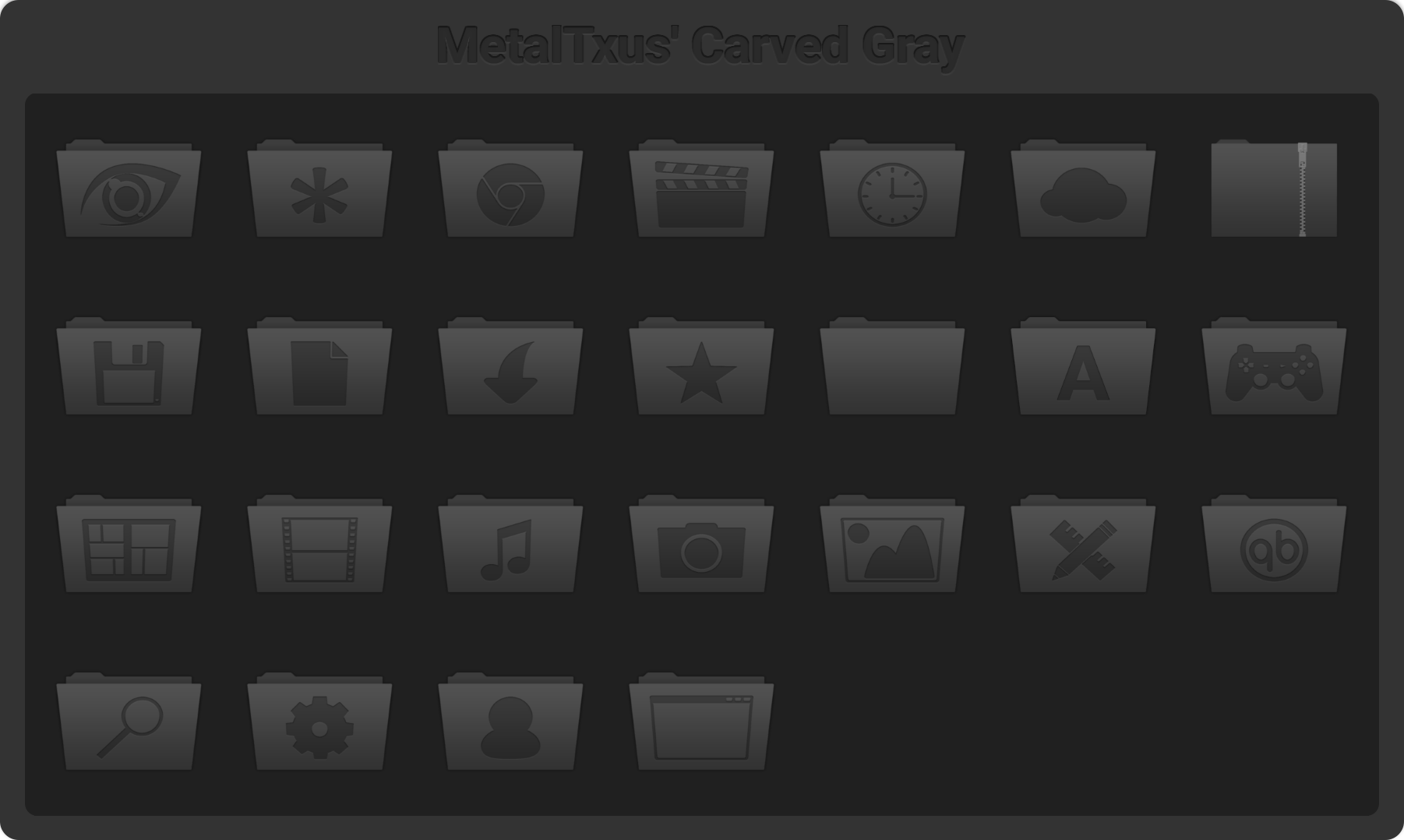 Carved Gray Icon Pack by Metal-Txus on DeviantArt
