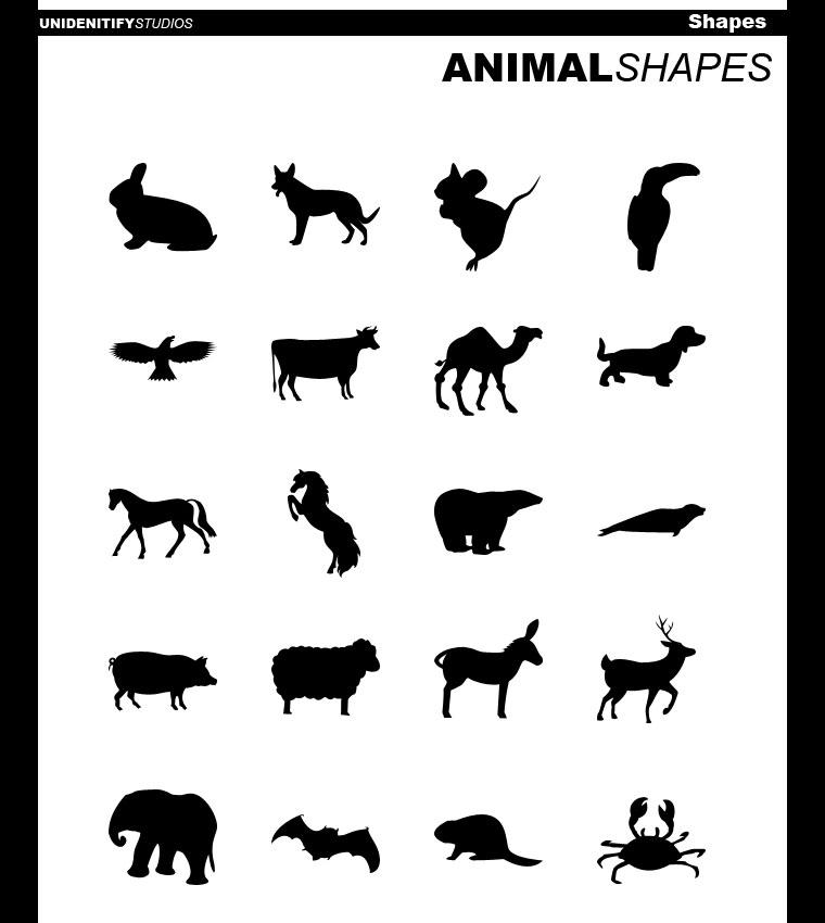 20 Animal Shapes for Photoshop by UnidentifyStudios on DeviantArt