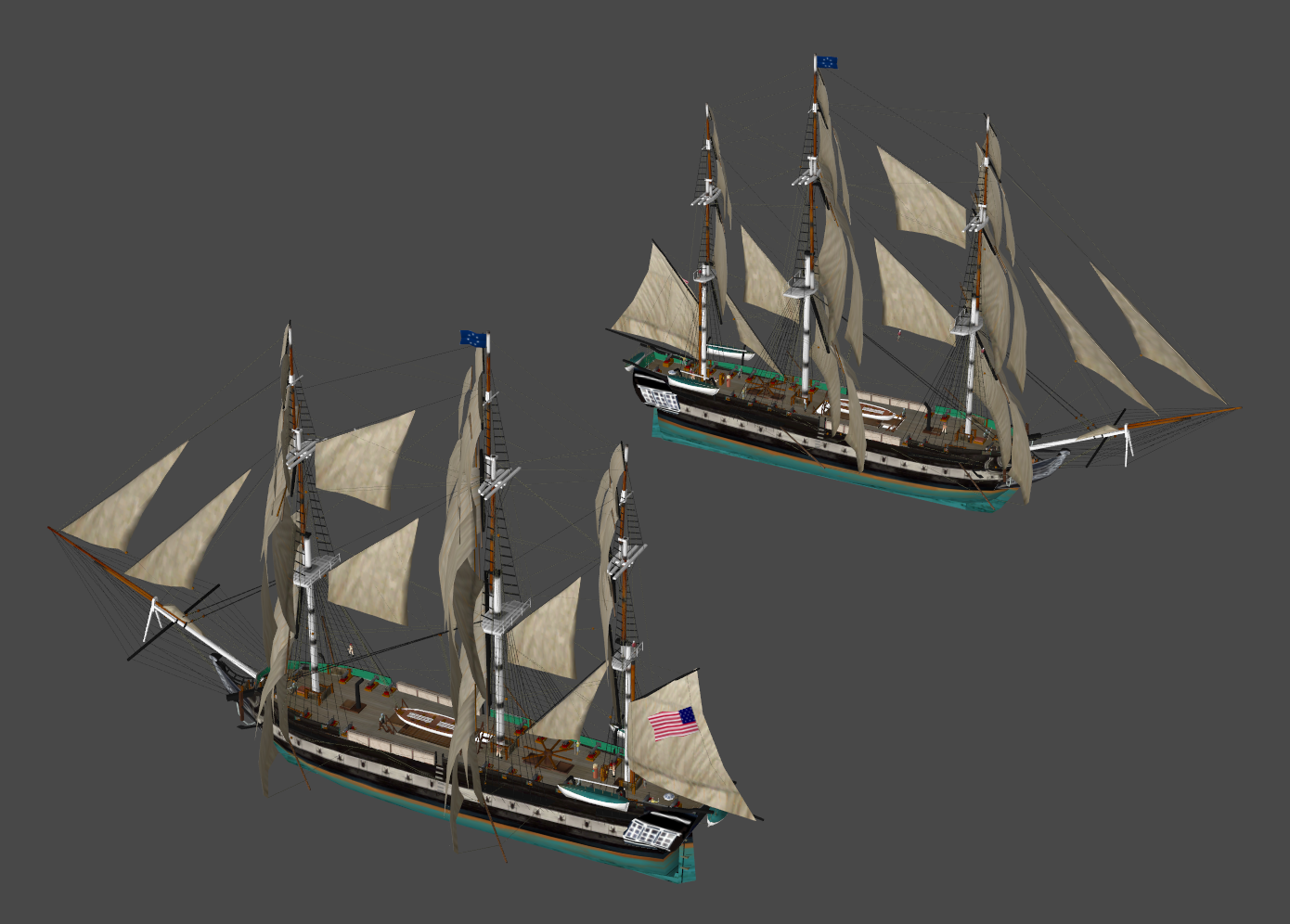 USS Constitution heavy sail frigate (FSX) by DigitalExplorations on ...