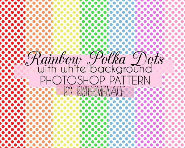 Rainbow Polka Dots White Bg Photoshop Pattern by iristhemenace on ...