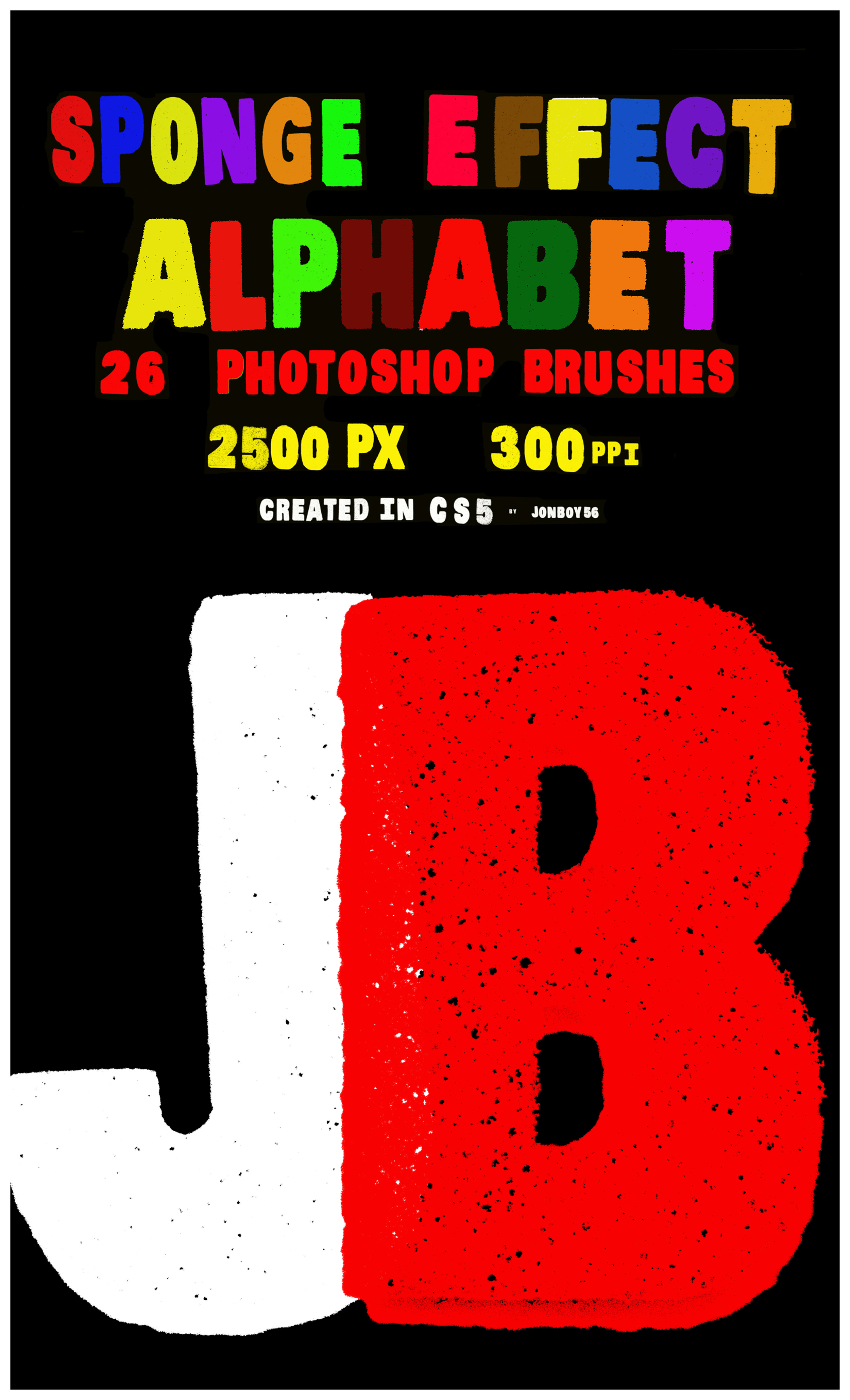 Sponge Effect Alphabet Brushes by jonboy56 on DeviantArt