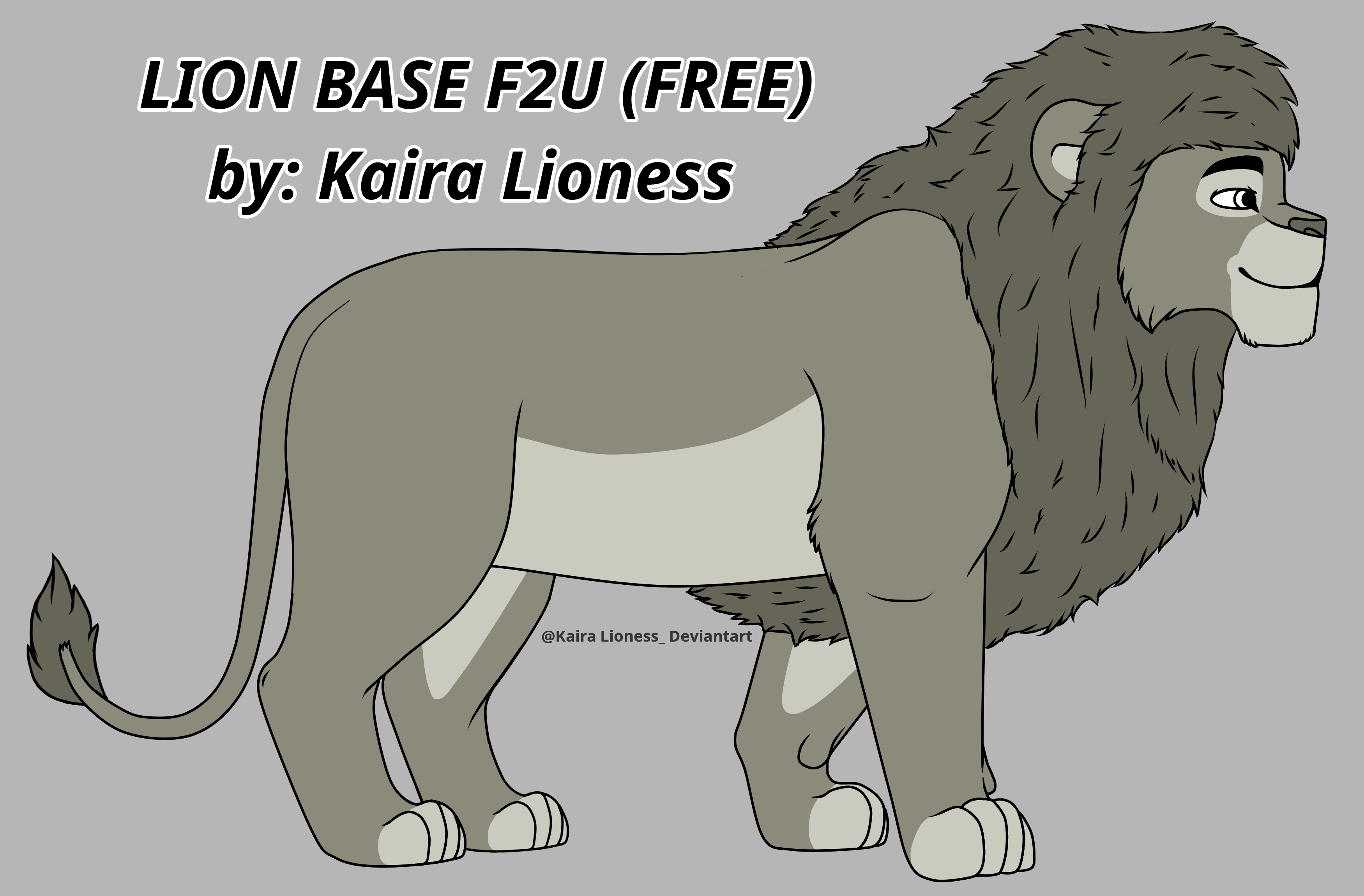 Lion Full Body Base (F2U) by KairaLioness on DeviantArt