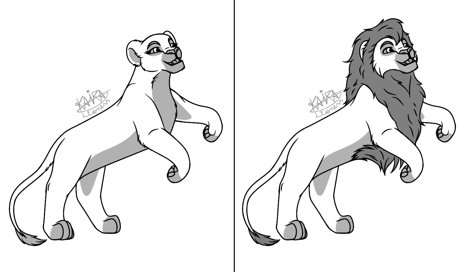 Jumping Lion and Lioness Base (F2U) by KairaLioness on DeviantArt