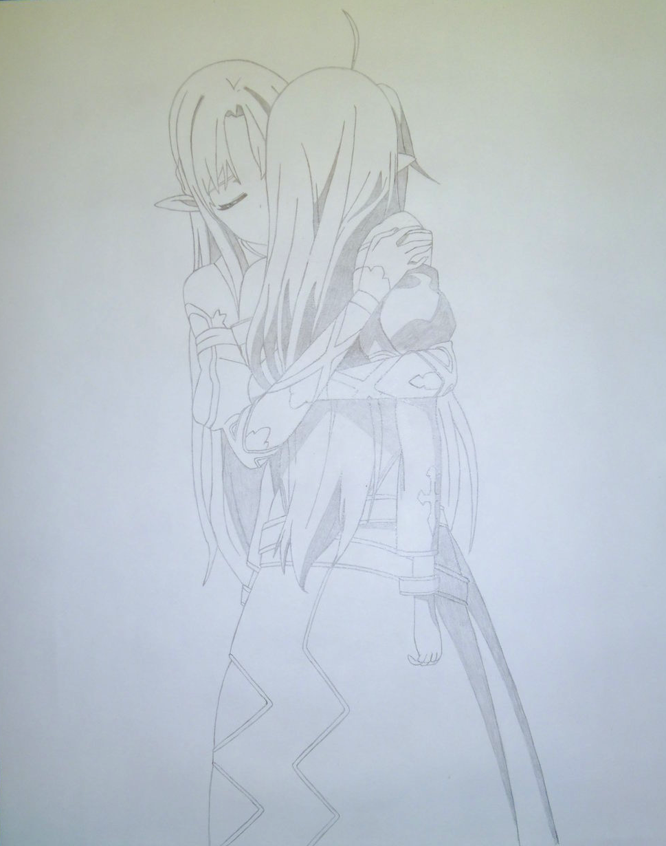 Asuna and Yuuki hug (SAO II) [Mother's Rosario] by Allissei--Ali on ...