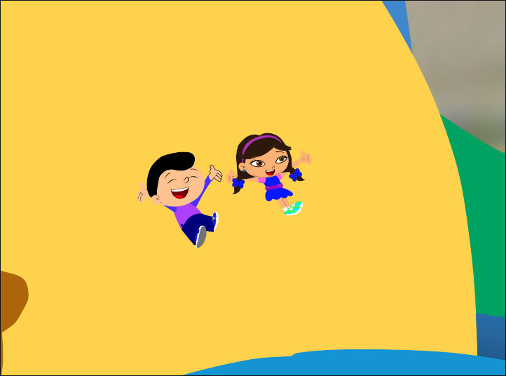 Eithan and Lucy sliding on Giant Quincy GIF by PrinceEithan28 on DeviantArt