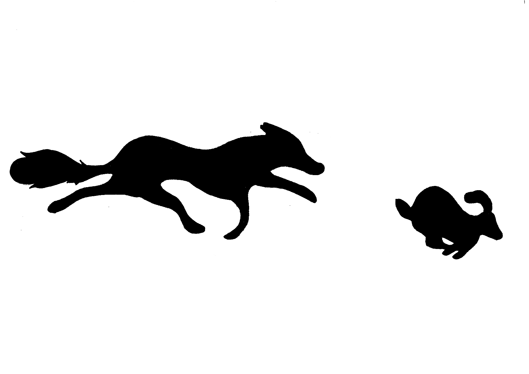 Fox chasing rabbit silhouette by Voidzurf on DeviantArt