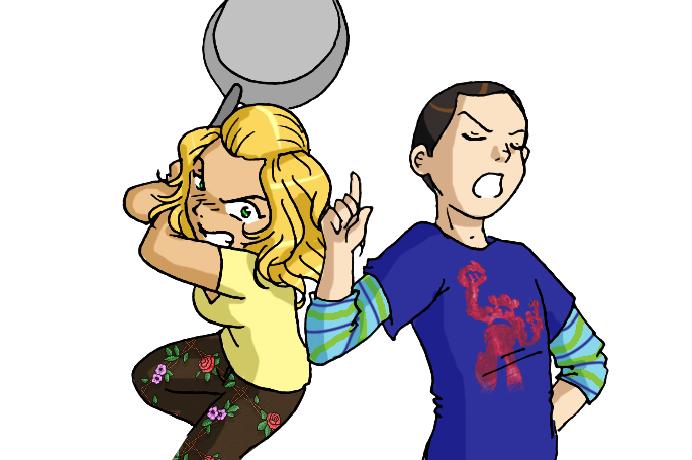 Sheldon Penny and a Frying Pan by gwendy85 on DeviantArt