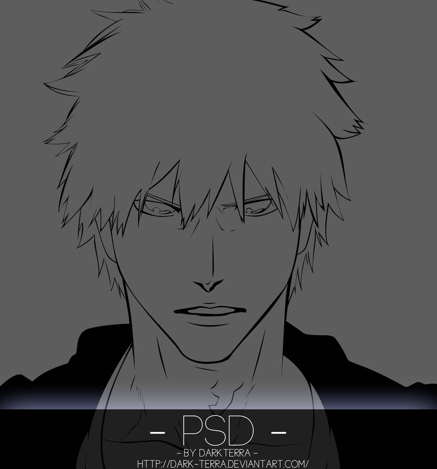 PSD LineArt - Ichigo - Thanks by dark-terra on DeviantArt