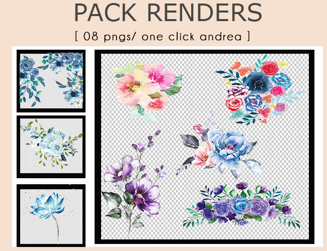 Pack Render Flower +oneclickandrea by andreakaisoo on DeviantArt