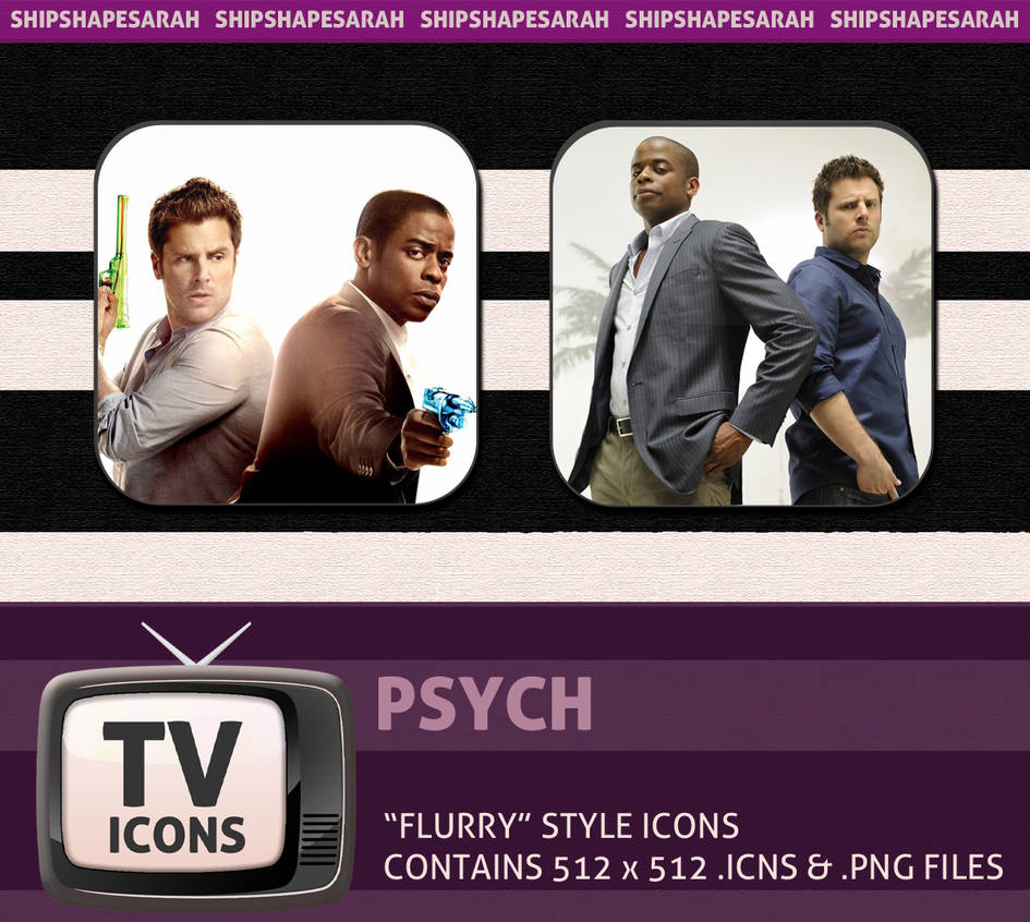 Psych Flurry TV Icon Set by shipshapesarah on DeviantArt