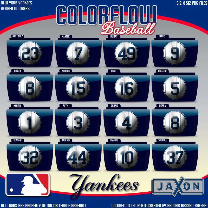 Colorflow Yankees Numbers by JayJaxon on DeviantArt