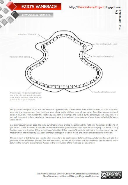 Vambrace patterns v1.1 A4 .ppt by EzioCostumeProject on DeviantArt