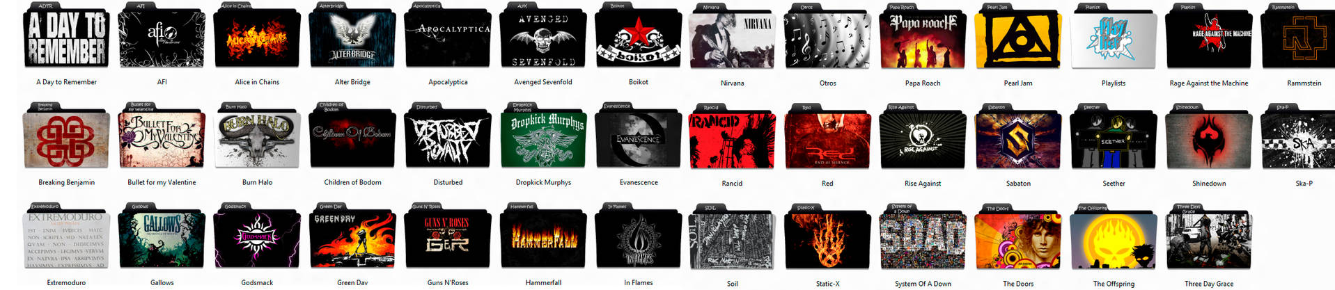 Folder icons of music band by fallmania on DeviantArt