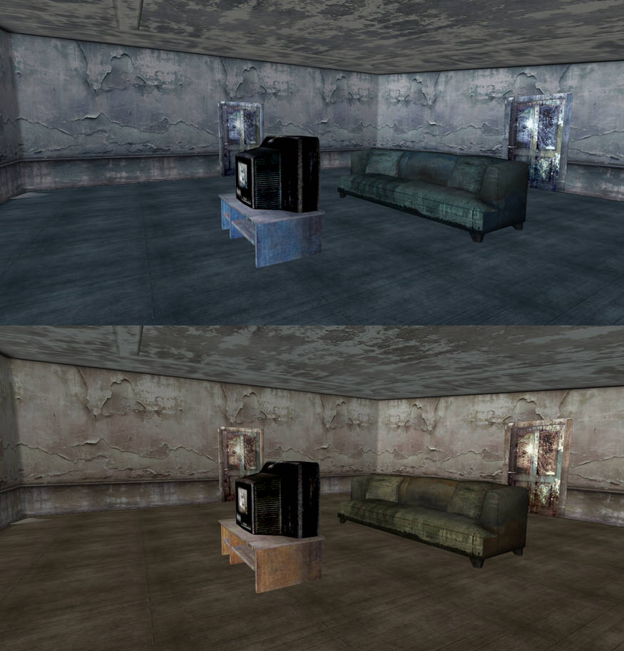 Silent Hill: SM(Wii)-Living Room with TV and sofa by Quake332 on DeviantArt