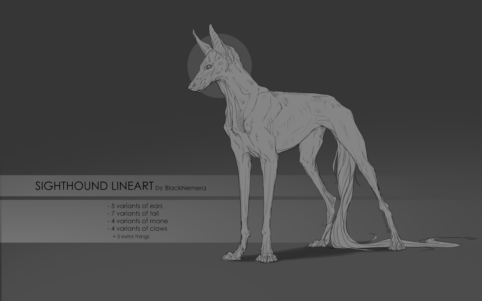 SIGHTHOUND lineart P2U by Blacknemera on DeviantArt