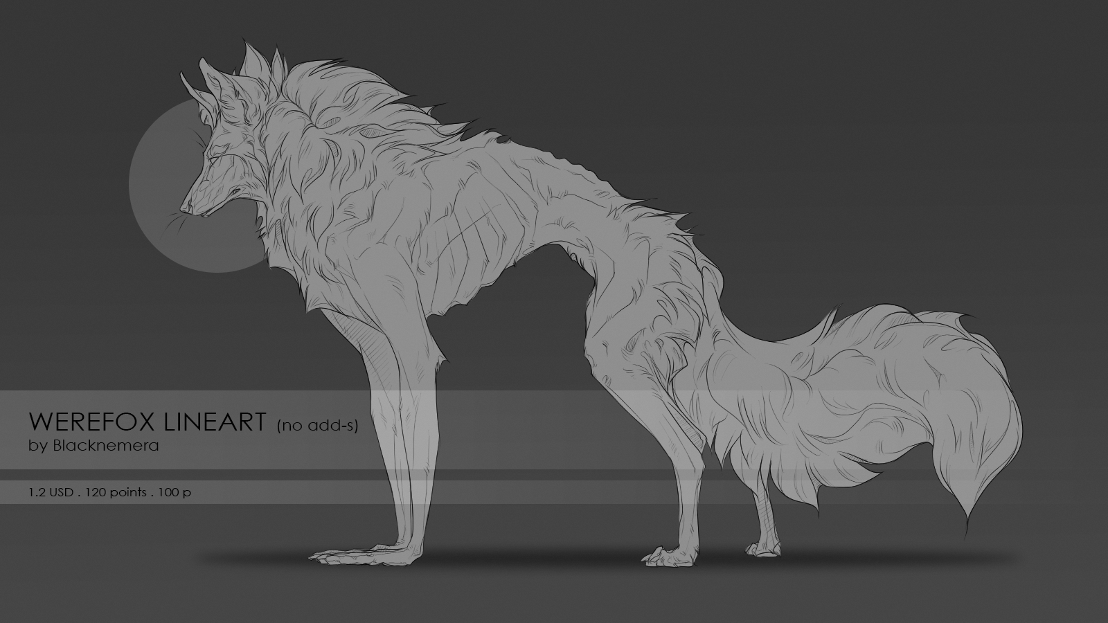 WEREFOX lineart P2U by Blacknemera on DeviantArt