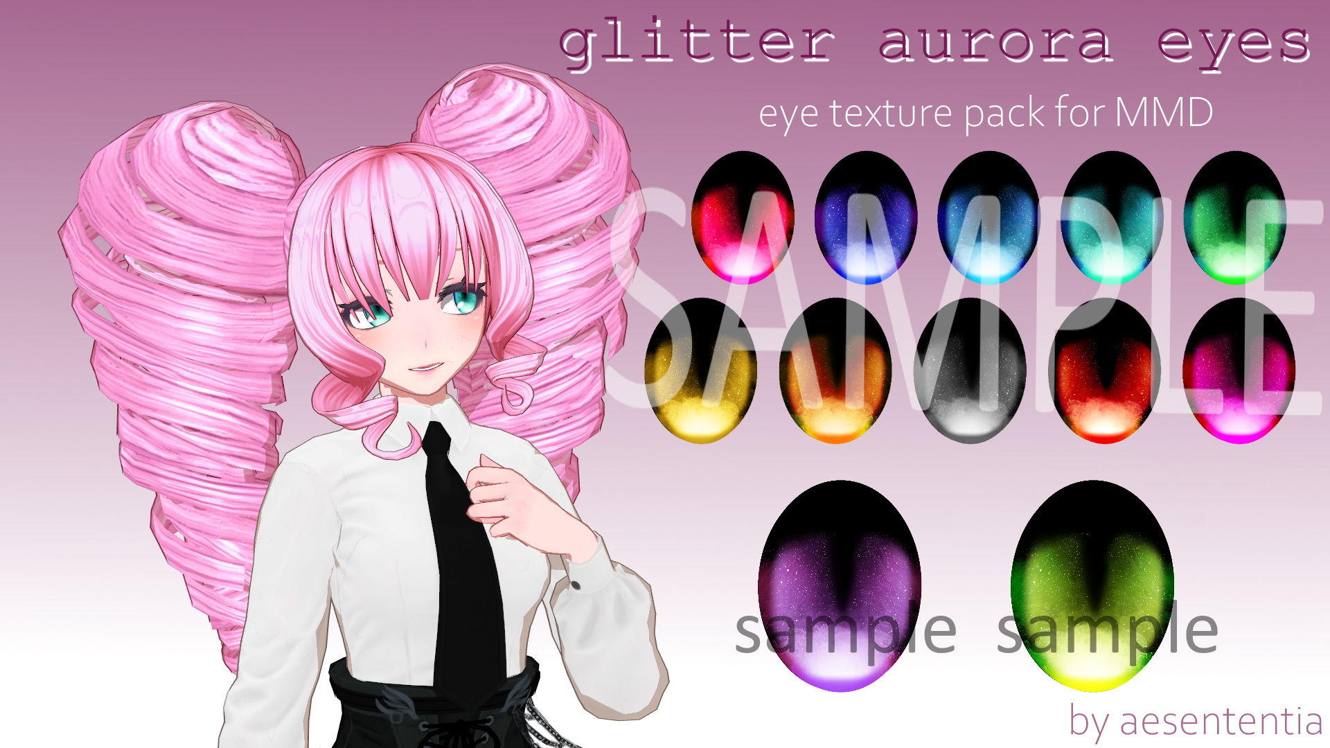 MMD - Glitter Aurora Eyes [download] by aesententia on DeviantArt
