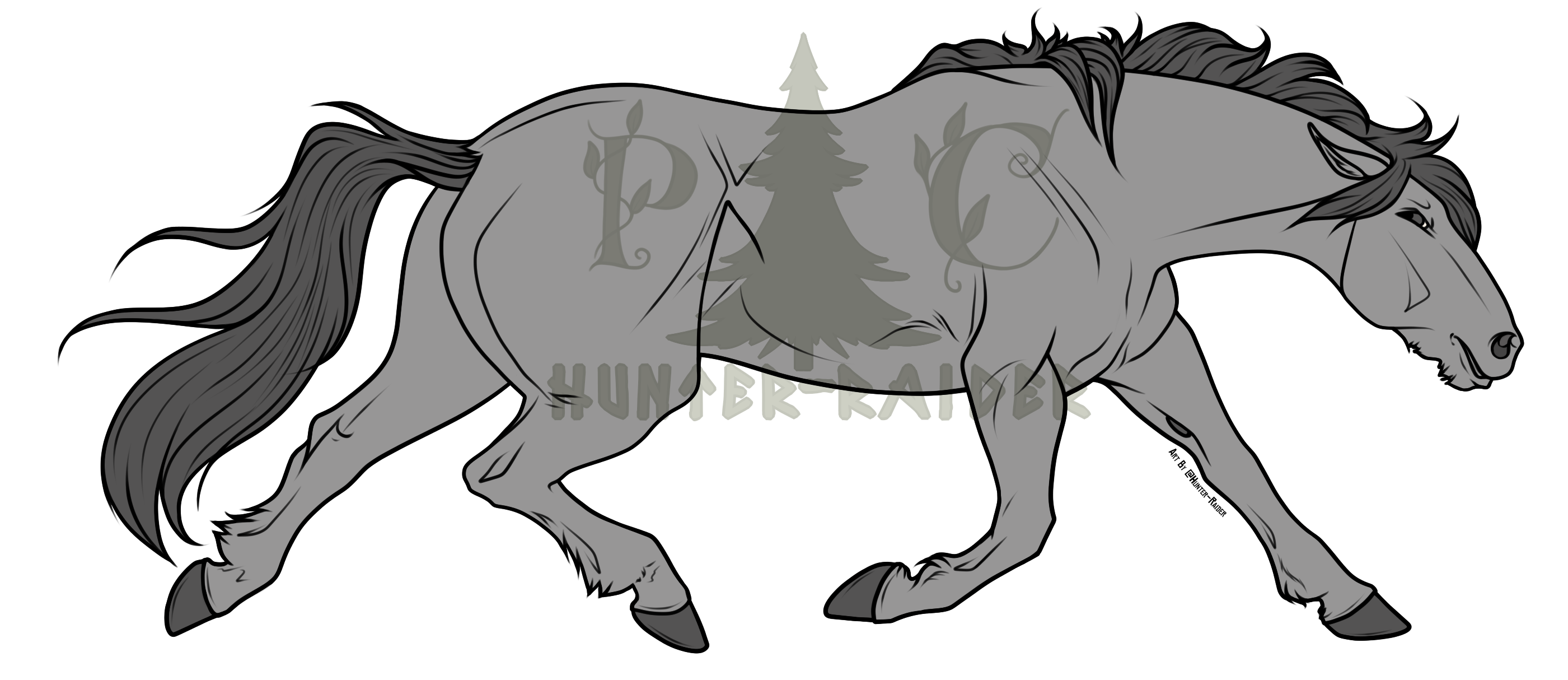 Mustang Mare Lineart [P2U] by Hunter-Raider on DeviantArt