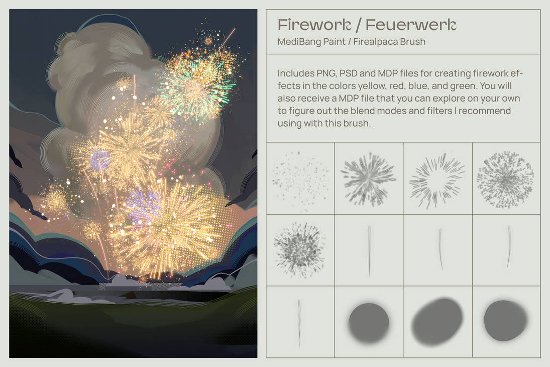 Firework Medibang Paint and Firealpaca Brush by 3f5d5d on DeviantArt