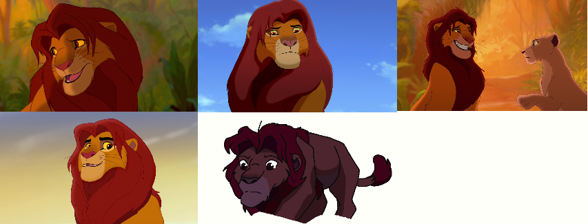 5 versions of Simba by AndrewShilohJeffery on DeviantArt